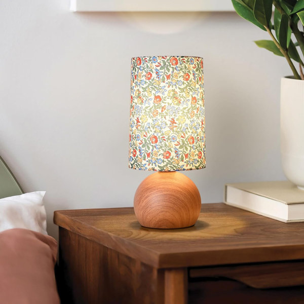 Mercer41 Flowers Small Table Lamp Boho Floral Table Lamp Farmhouse Bed Side Table Lamp with ...